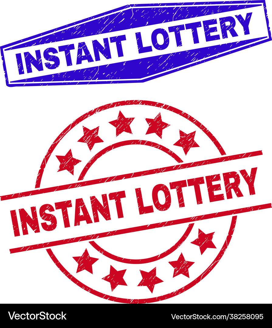 Instant lottery scratched badges in circle Vector Image