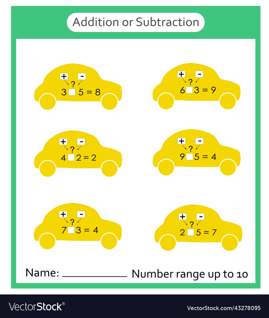 Math game for children developing numeracy skills Vector Image