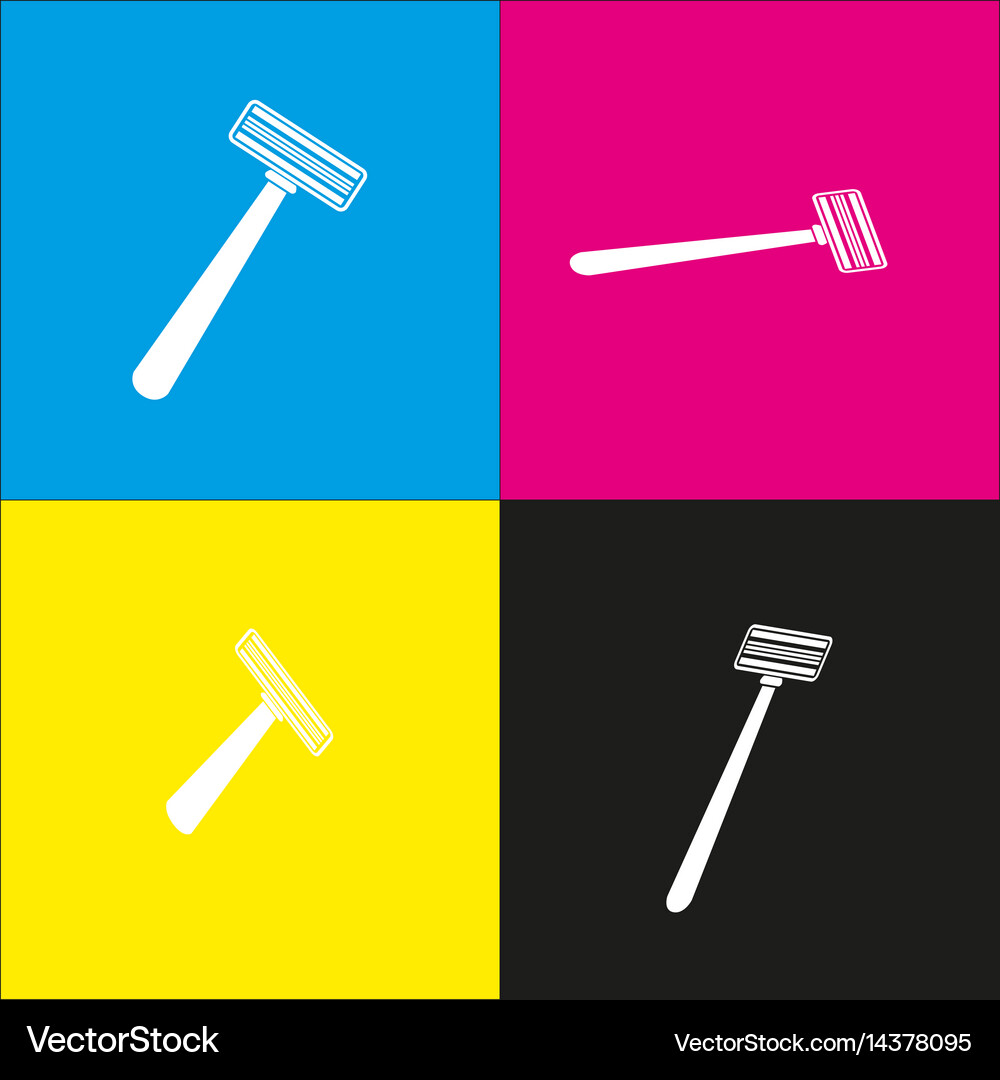 Safety razor sign white icon Royalty Free Vector Image