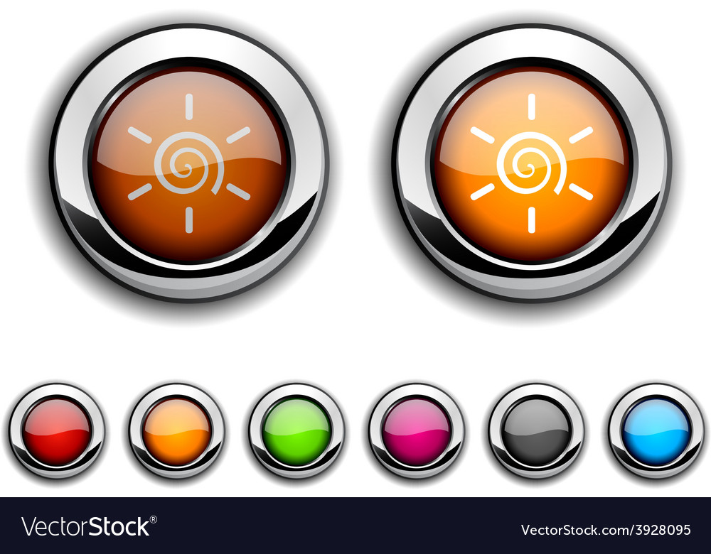 Sun button Royalty Free Vector Image - VectorStock