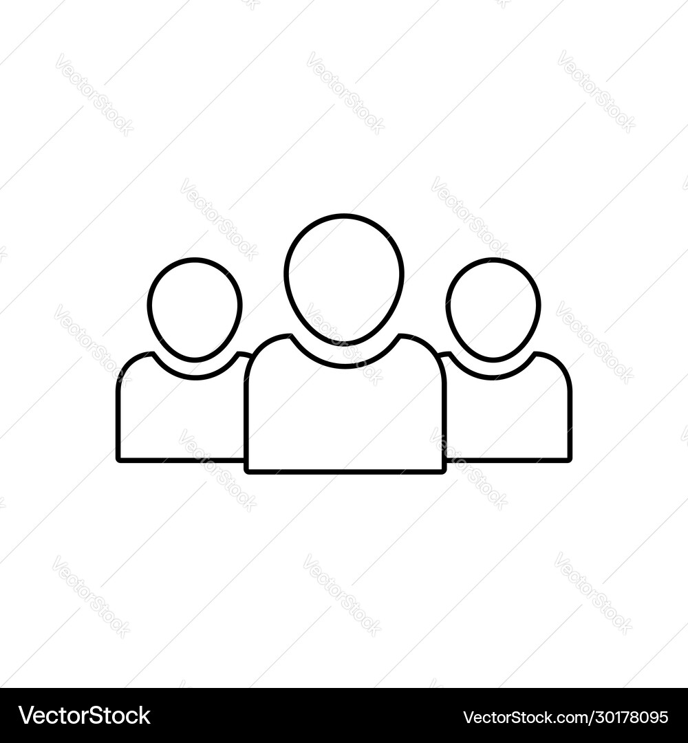 Team people line icon squad outline Royalty Free Vector