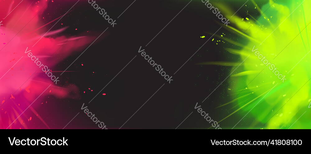 Banner with color powder burst dust splashes Vector Image