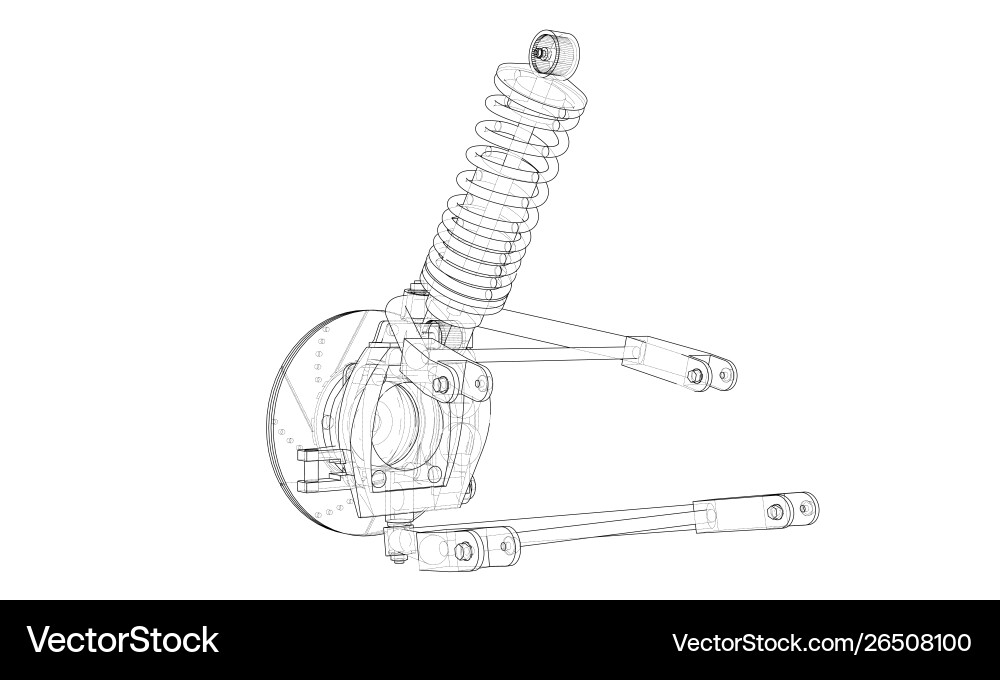 Car suspension with shock absorber Royalty Free Vector Image