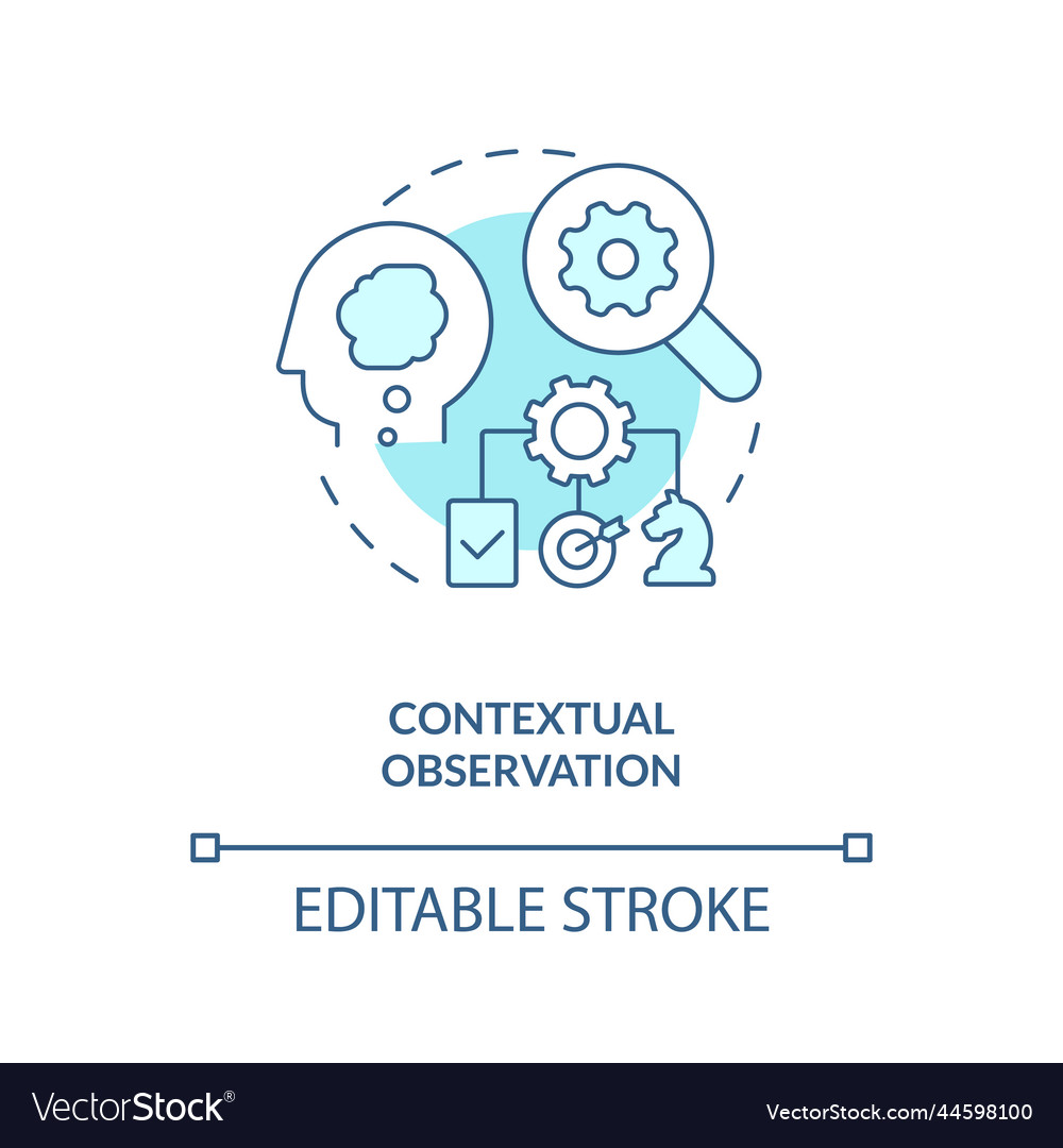 Contextual observation turquoise concept icon Vector Image