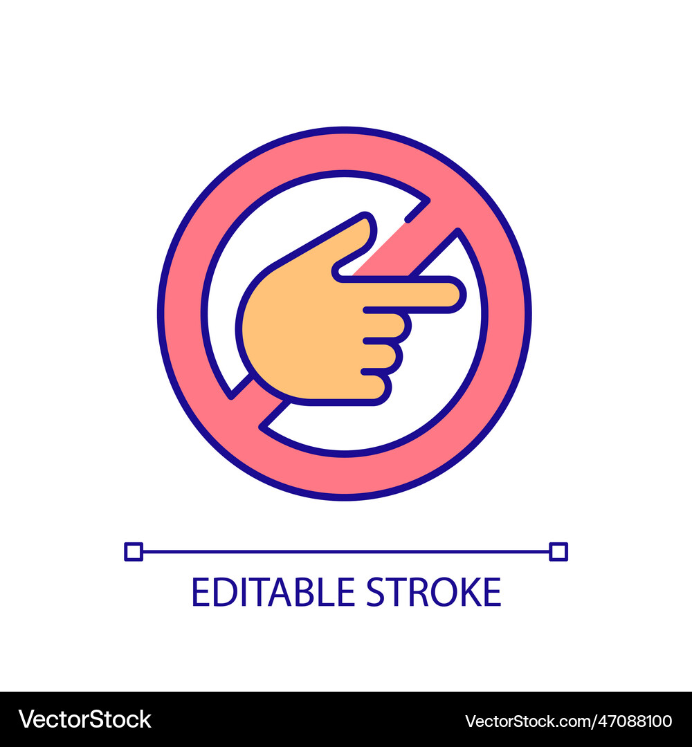 Do not touch rgb color icon Royalty Free Vector Image