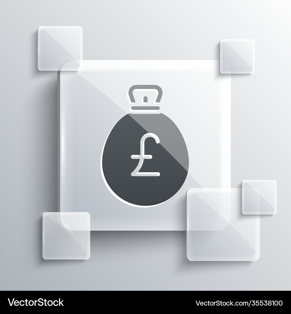 Grey money bag with pound icon isolated Royalty Free Vector