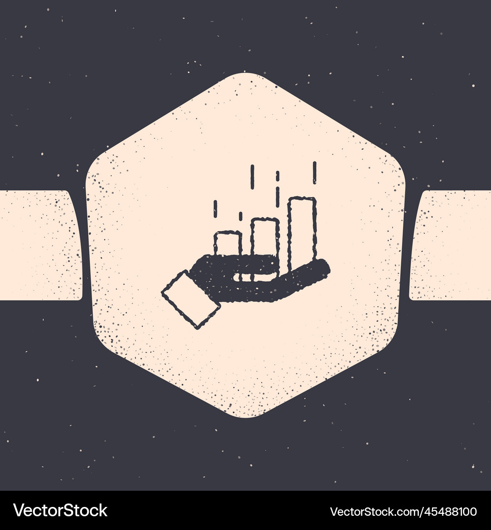 Grunge financial growth increase icon isolated Vector Image