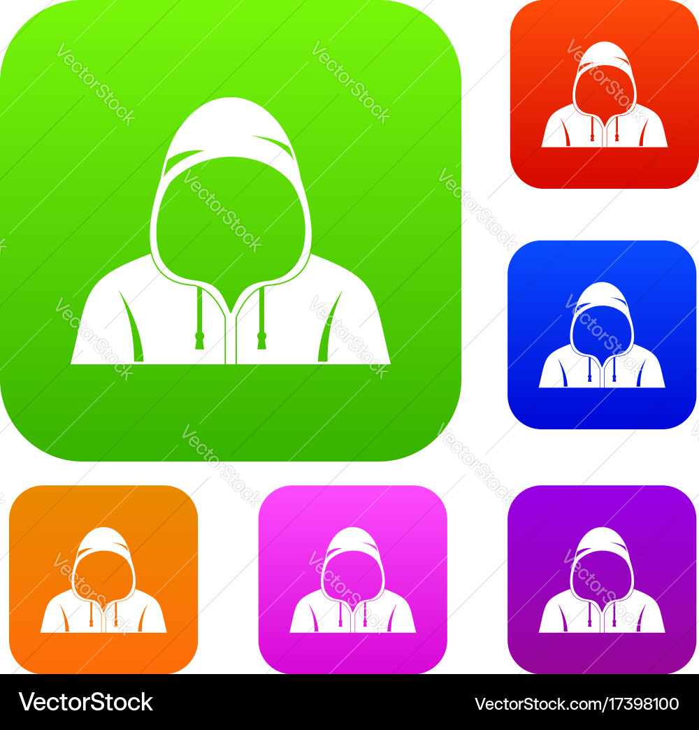 Hood set color collection Royalty Free Vector Image