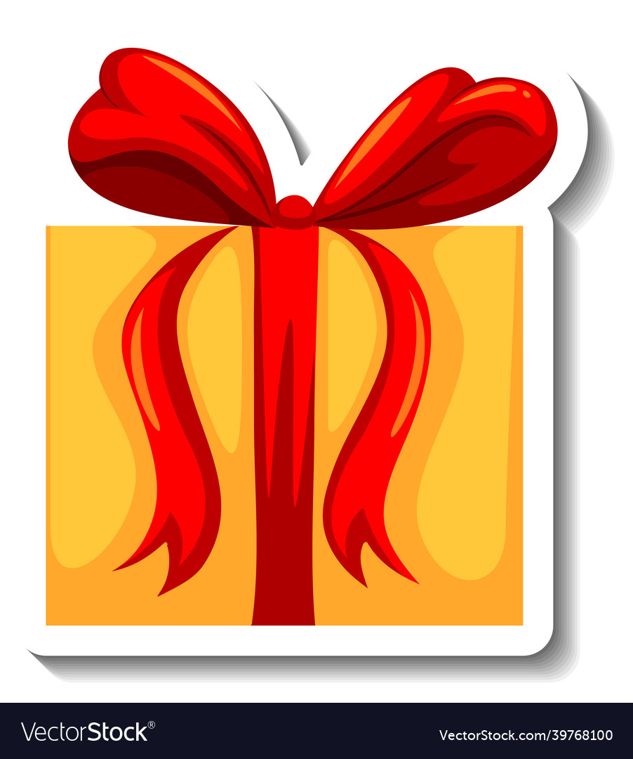 Isolated gift box sticker Royalty Free Vector Image Isolated gift box sticker Royalty Free Vector Image