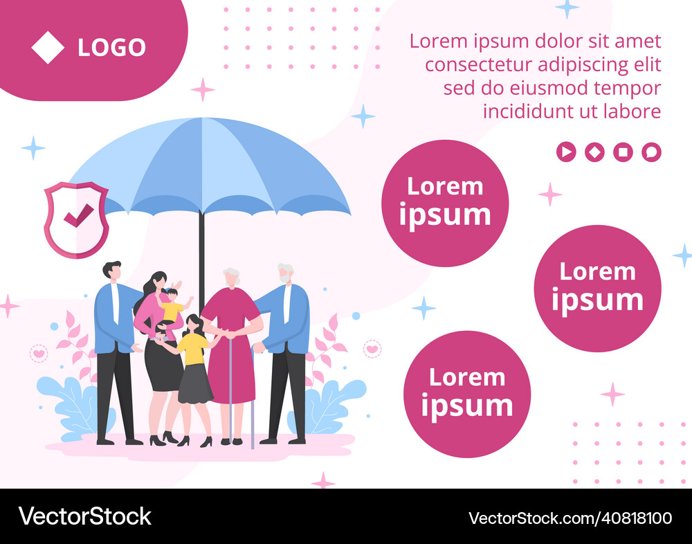 Life insurance brochure template flat design Vector Image
