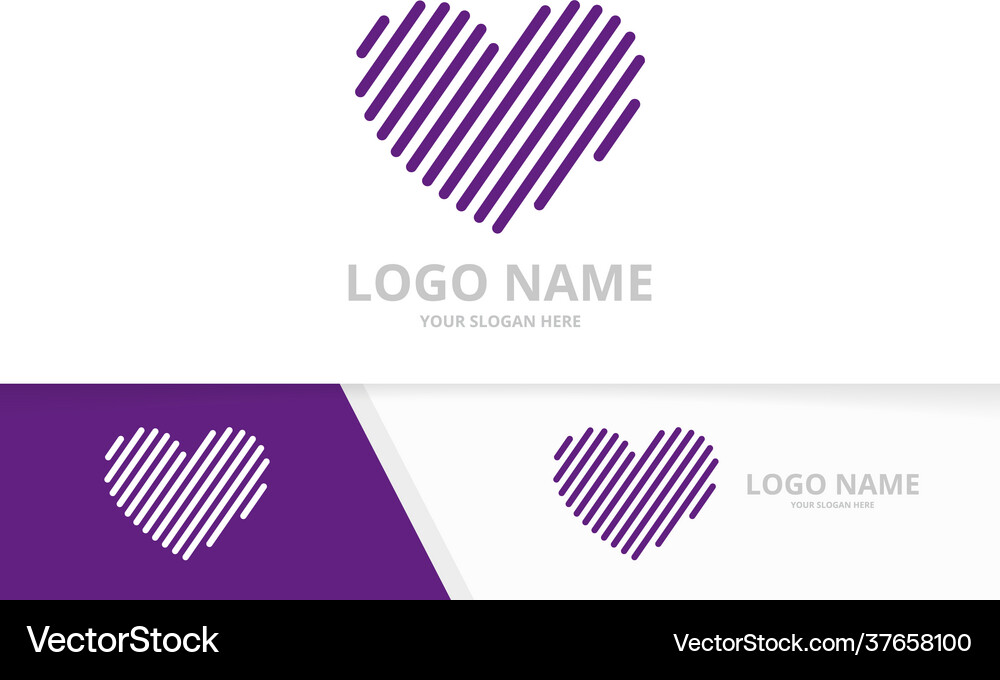Modern heart line unique love logotype design Vector Image