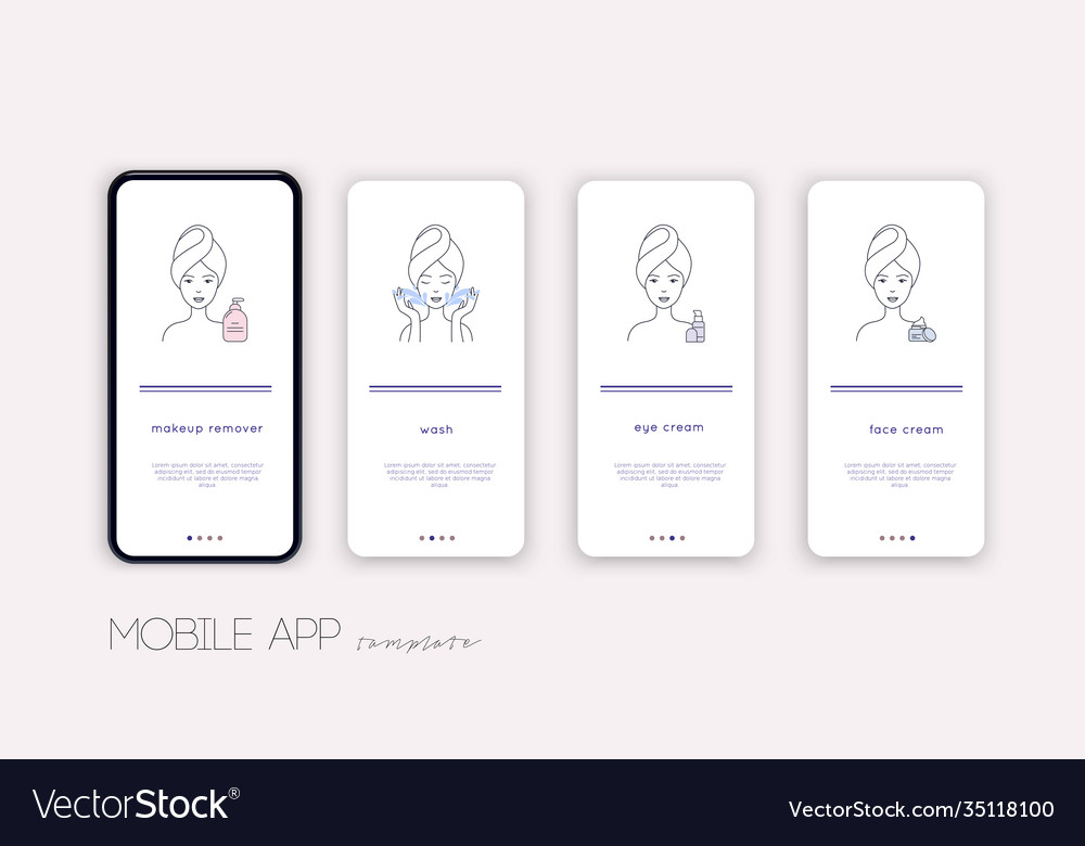 Onboarding Screens User Interface Kit For Mobile Vector Image