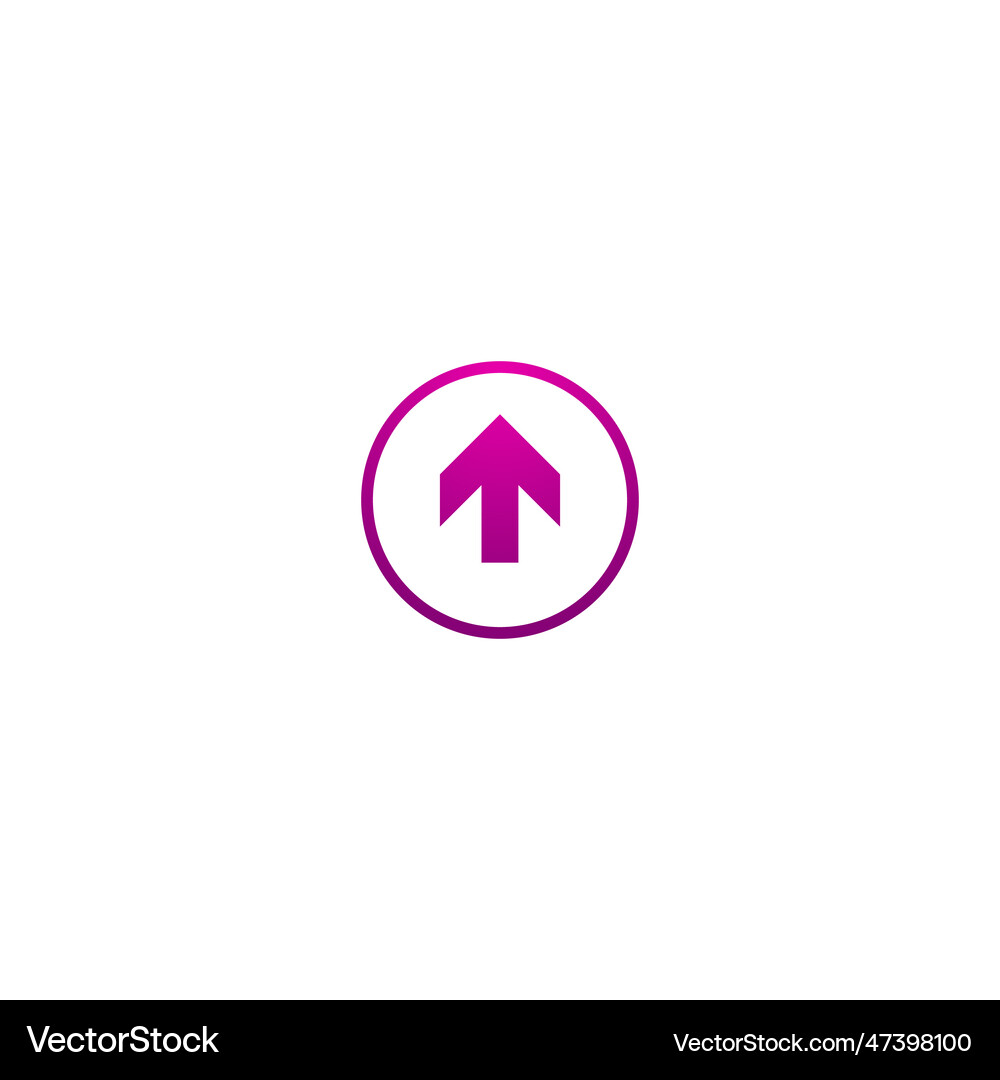 Puple arrow up in circle icon isolated on white Vector Image
