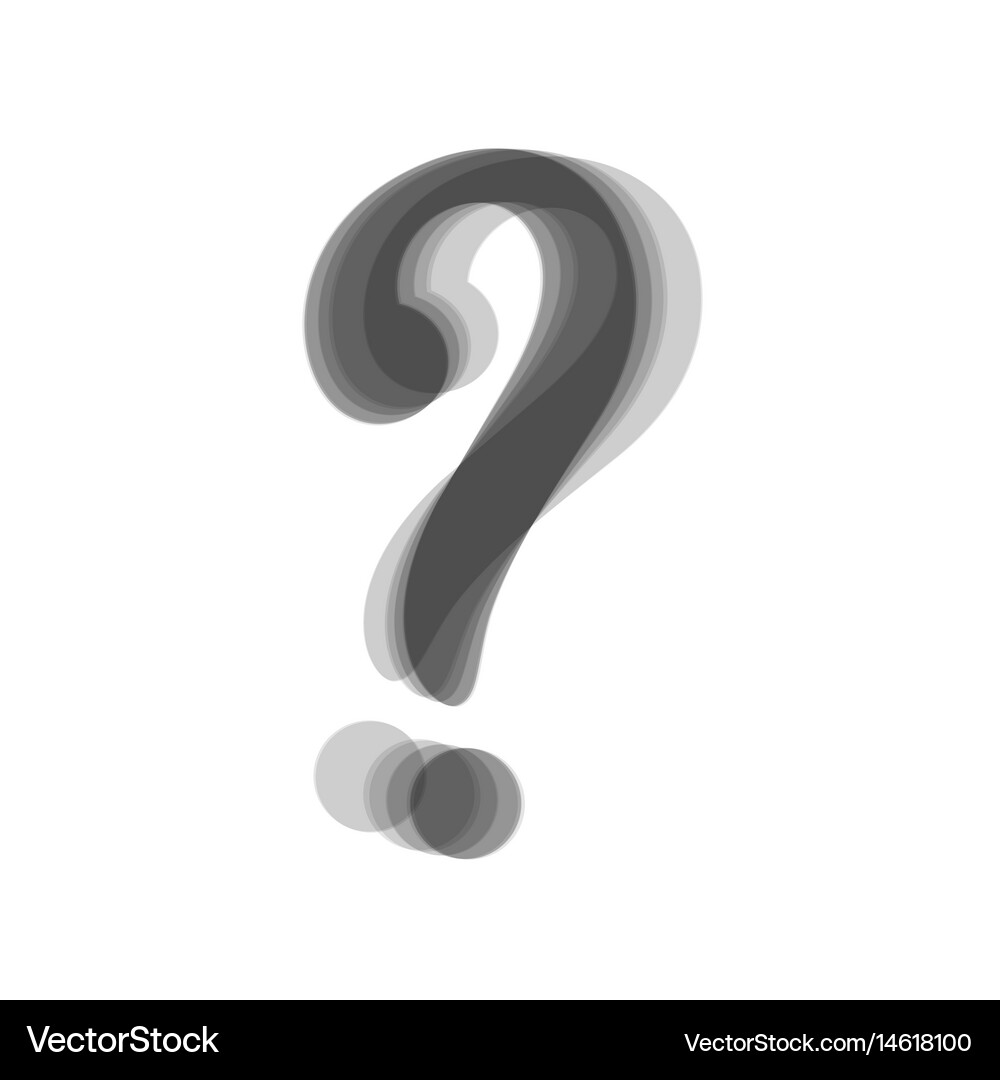 Question mark sign gray icon shaked Royalty Free Vector
