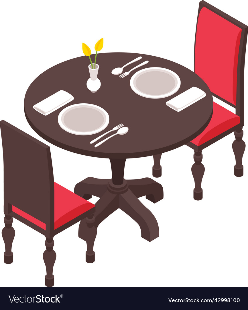 Restaurant table two composition Royalty Free Vector Image