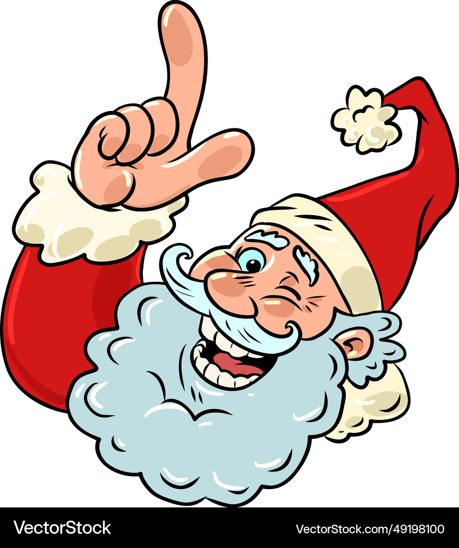 Santa claus points with his index finger Vector Image