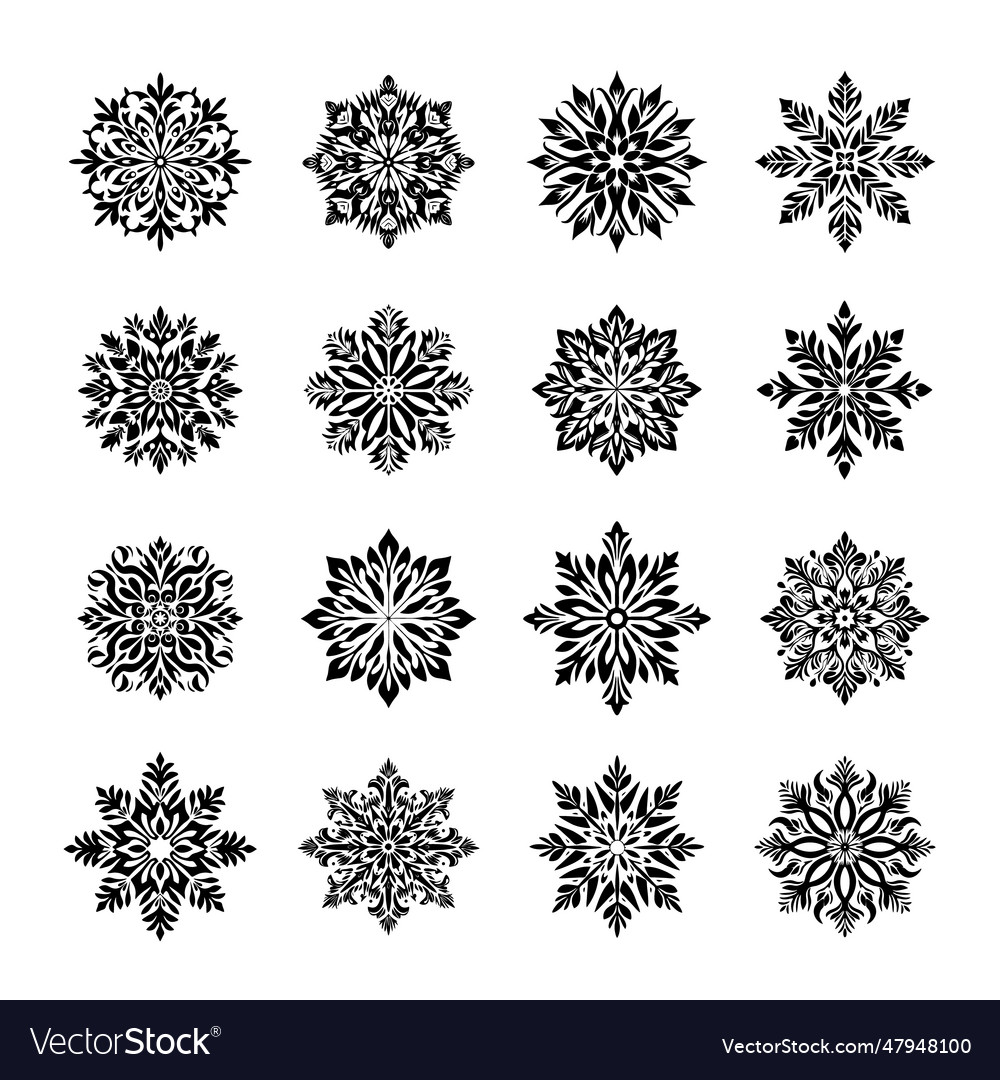 Snowflake icon minimal snow symbol snow flake Vector Image