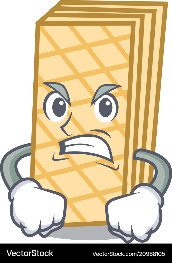 Angry waffle mascot cartoon style Royalty Free Vector Image