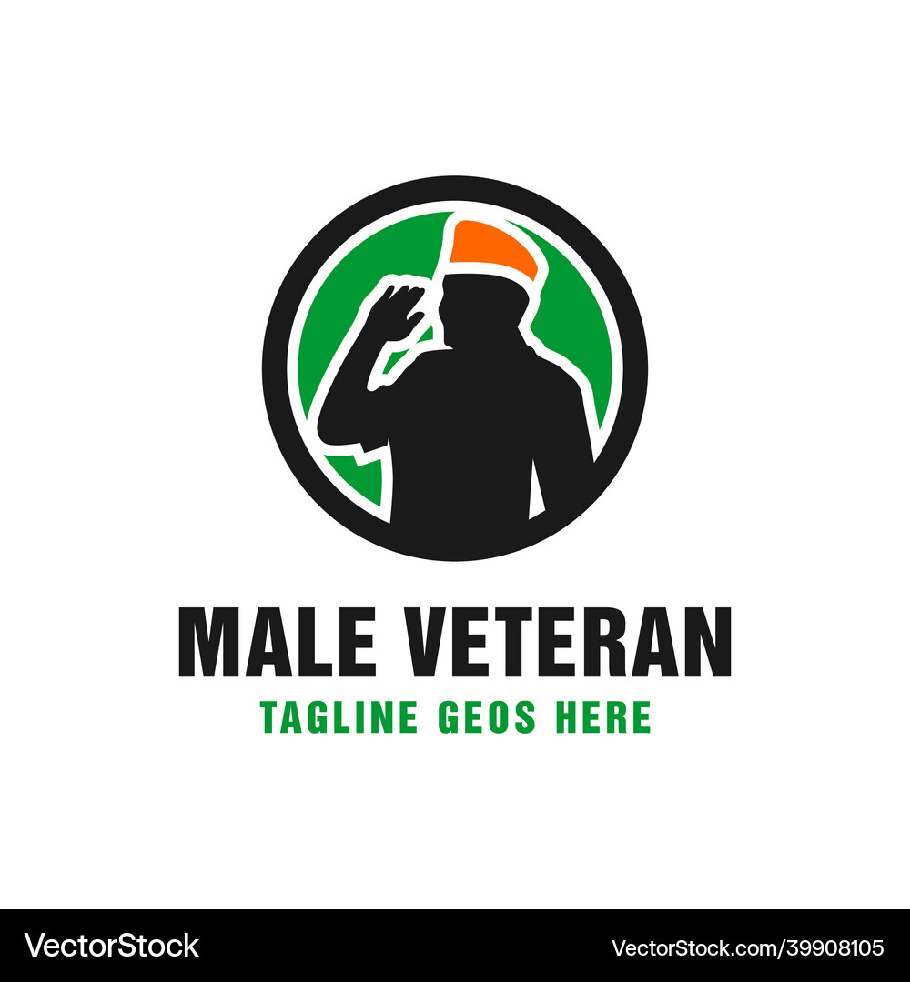 Army veteran male logo Royalty Free Vector Image