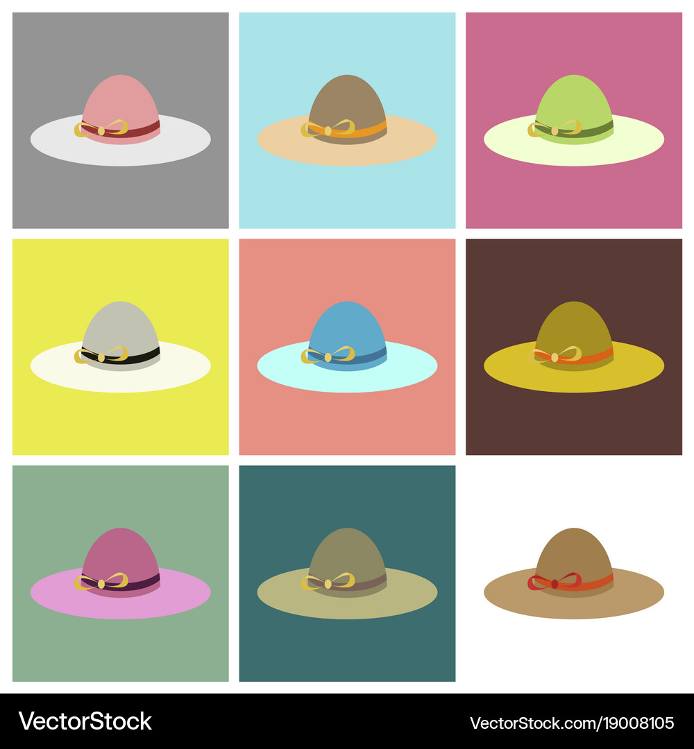 Assembly flat icons women hat Royalty Free Vector Image