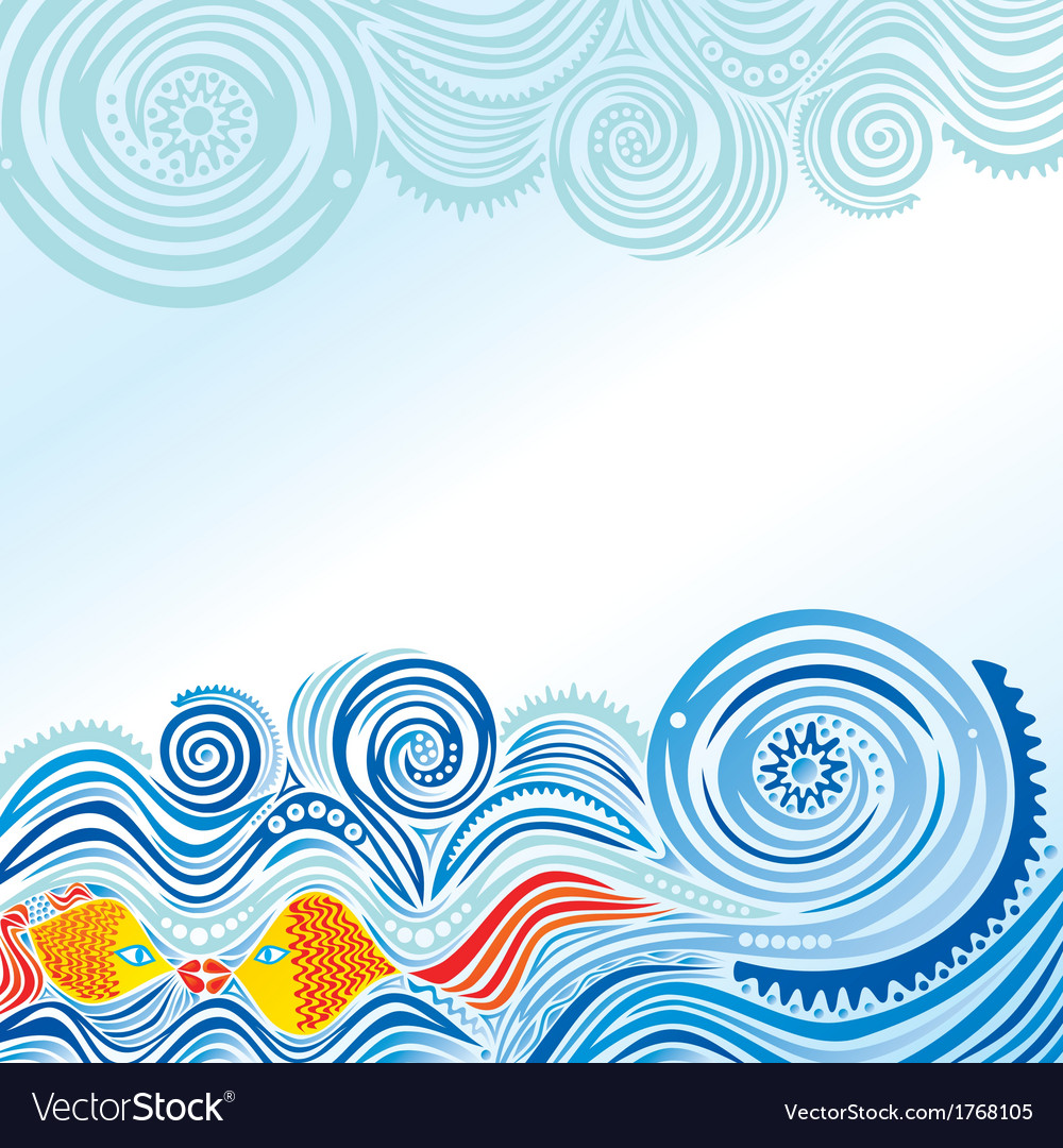 Beautiful sea wave Royalty Free Vector Image - VectorStock