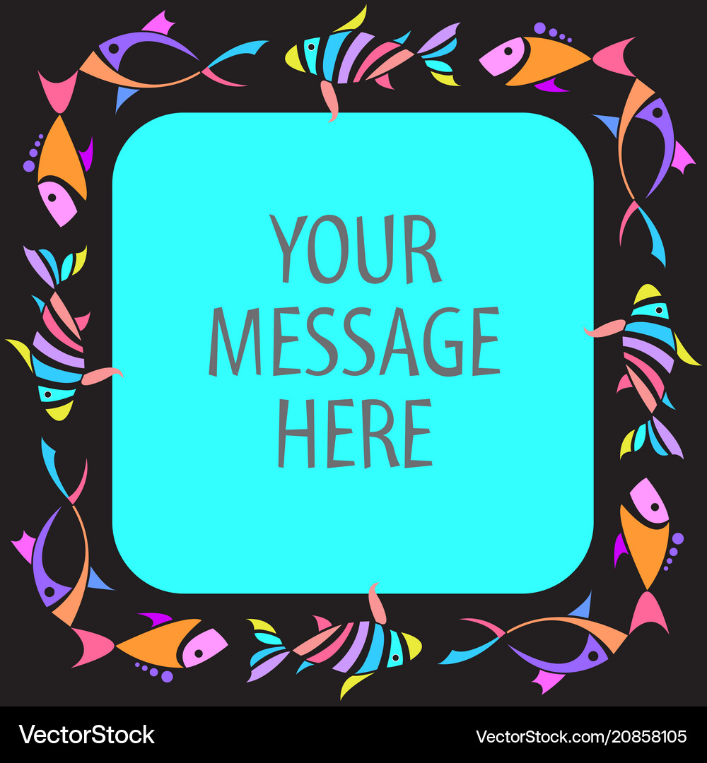 Colorful exciting marine background with fish Vector Image