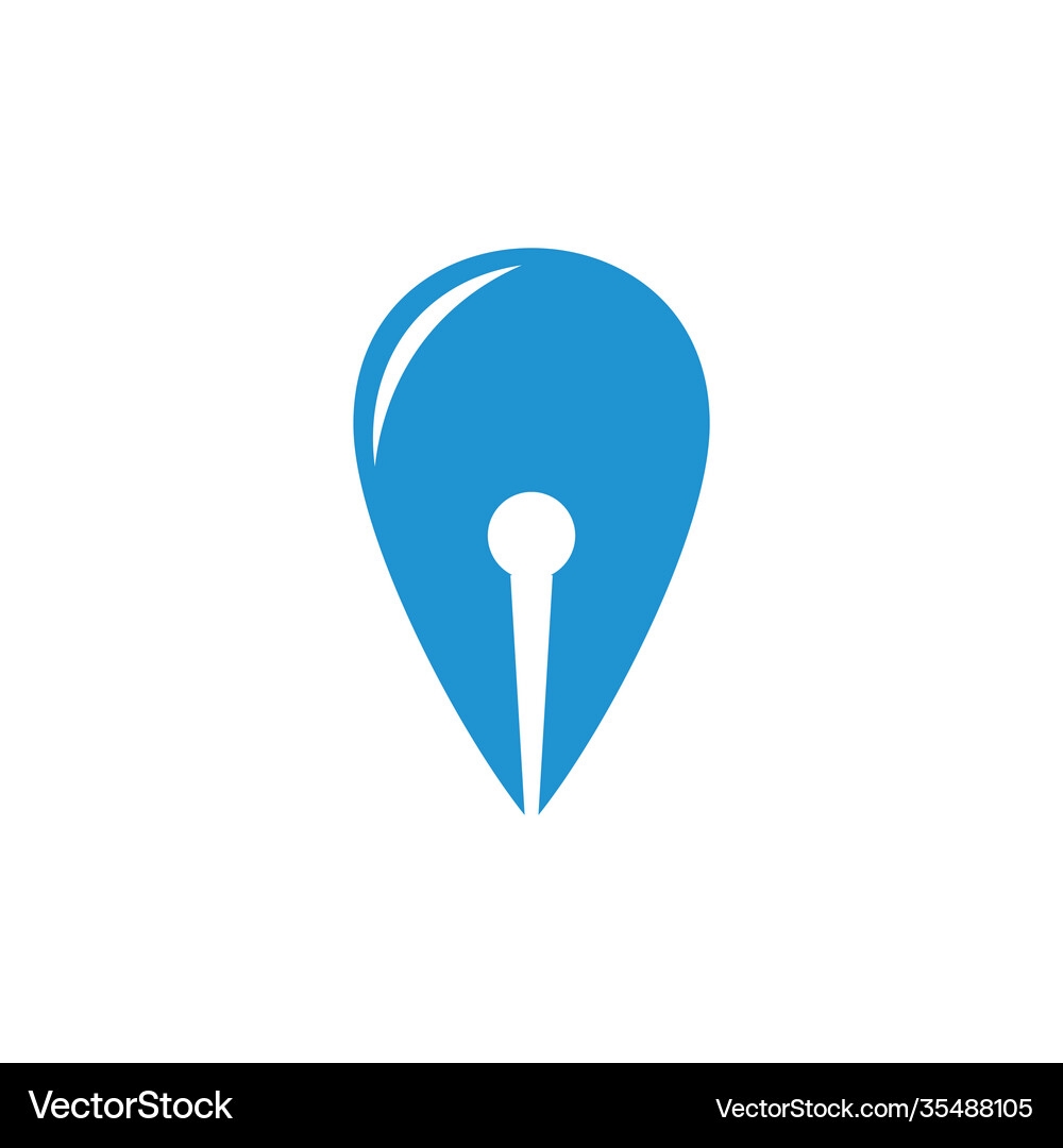 Drop water pen writer ink logo Royalty Free Vector Image