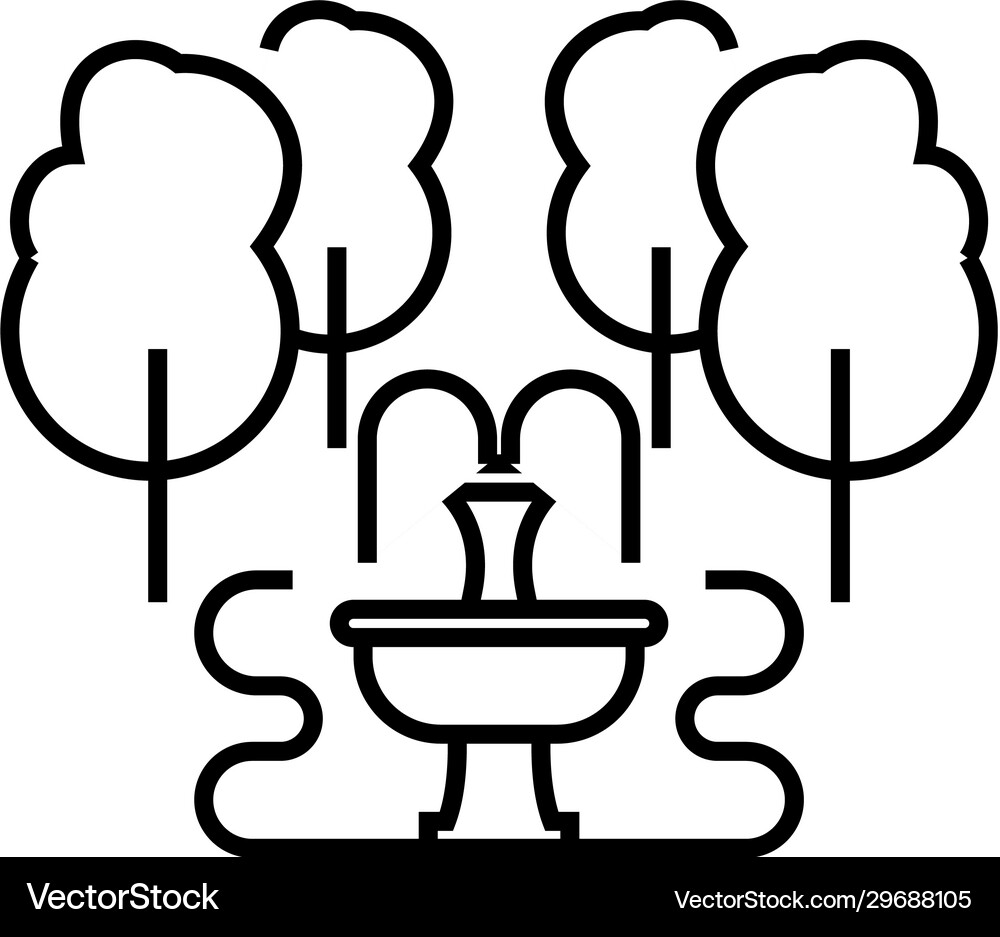 Fountain design line icon concept sign outline Vector Image
