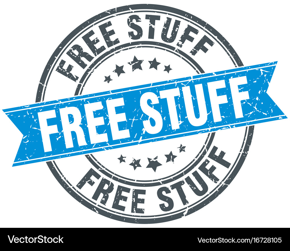 Free stuff round grunge ribbon stamp Royalty Free Vector