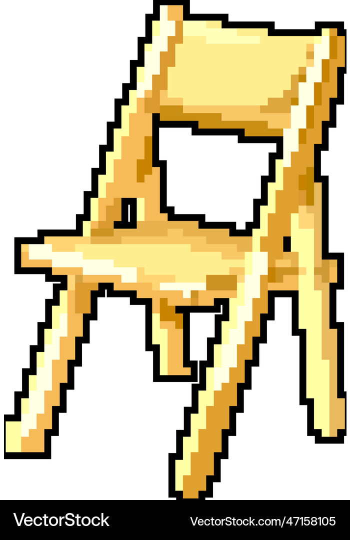 Furniture folding chair game pixel art Royalty Free Vector
