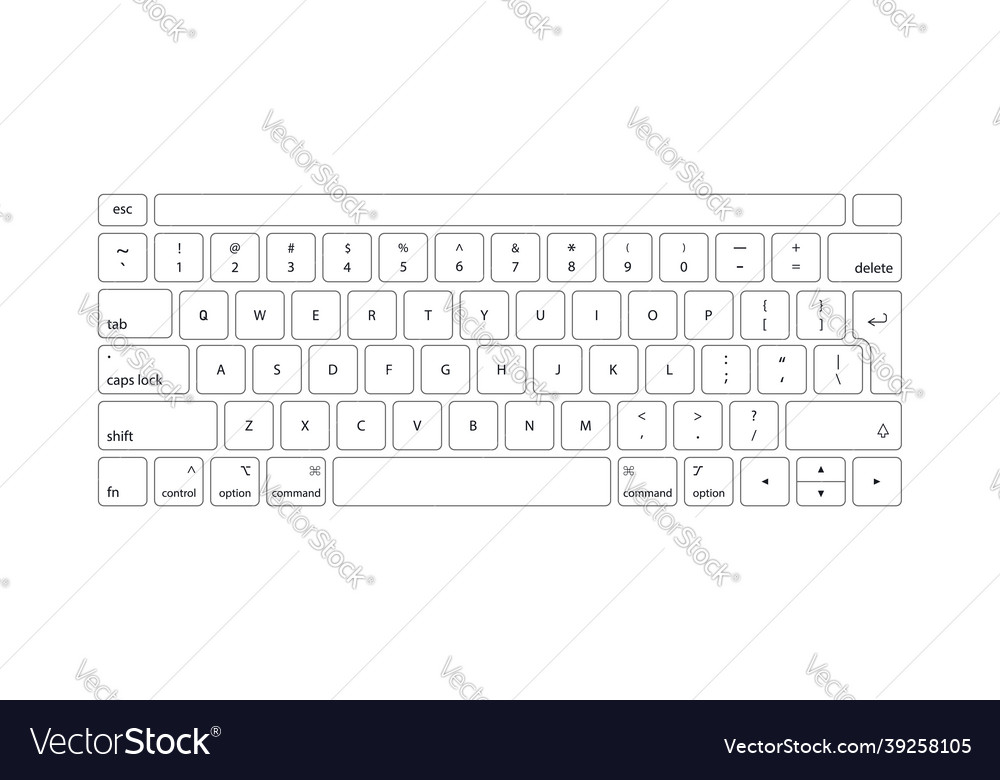 Keyboard of computer laptop modern key buttons Vector Image