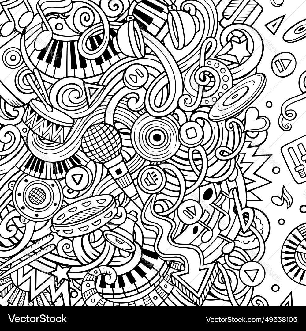 Music doodles musical frame design Royalty Free Vector Image