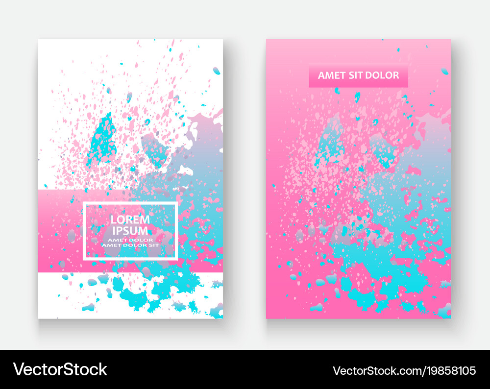 Pastel pink cyan explosion paint splatter Vector Image