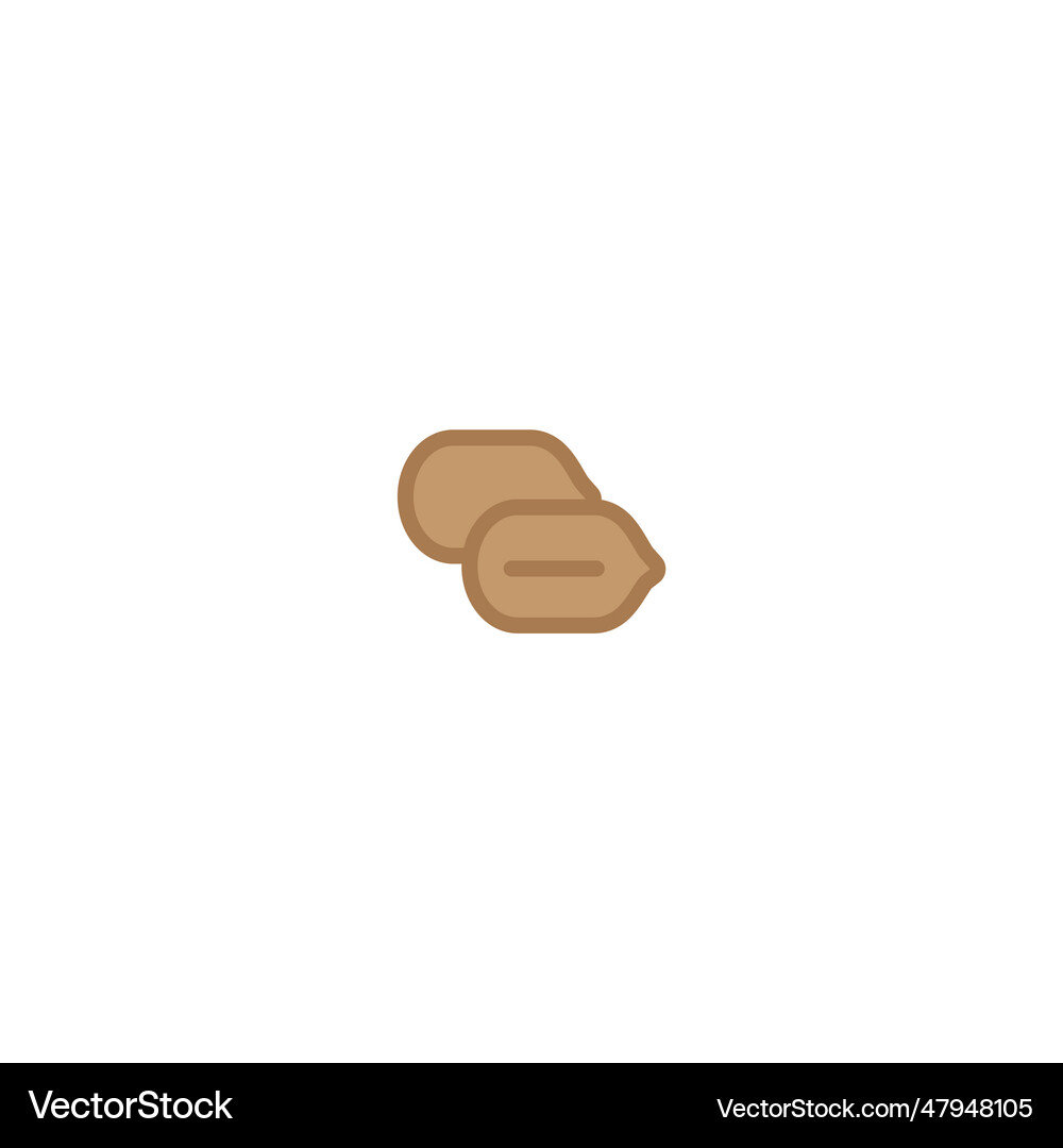 Peanut icon pea nuts snack symbol peanuts sign Vector Image