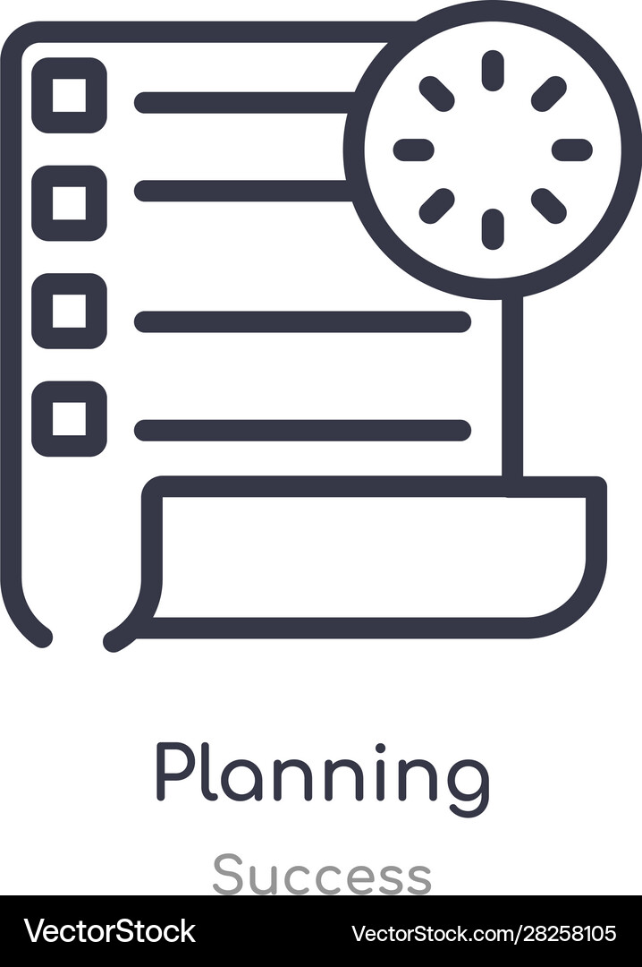 Planning outline icon isolated line from success Vector Image
