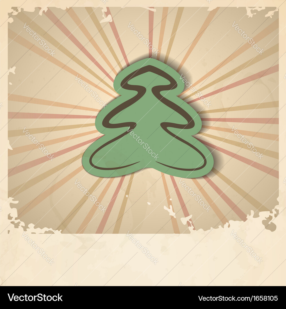 Retro christmas tree Royalty Free Vector Image