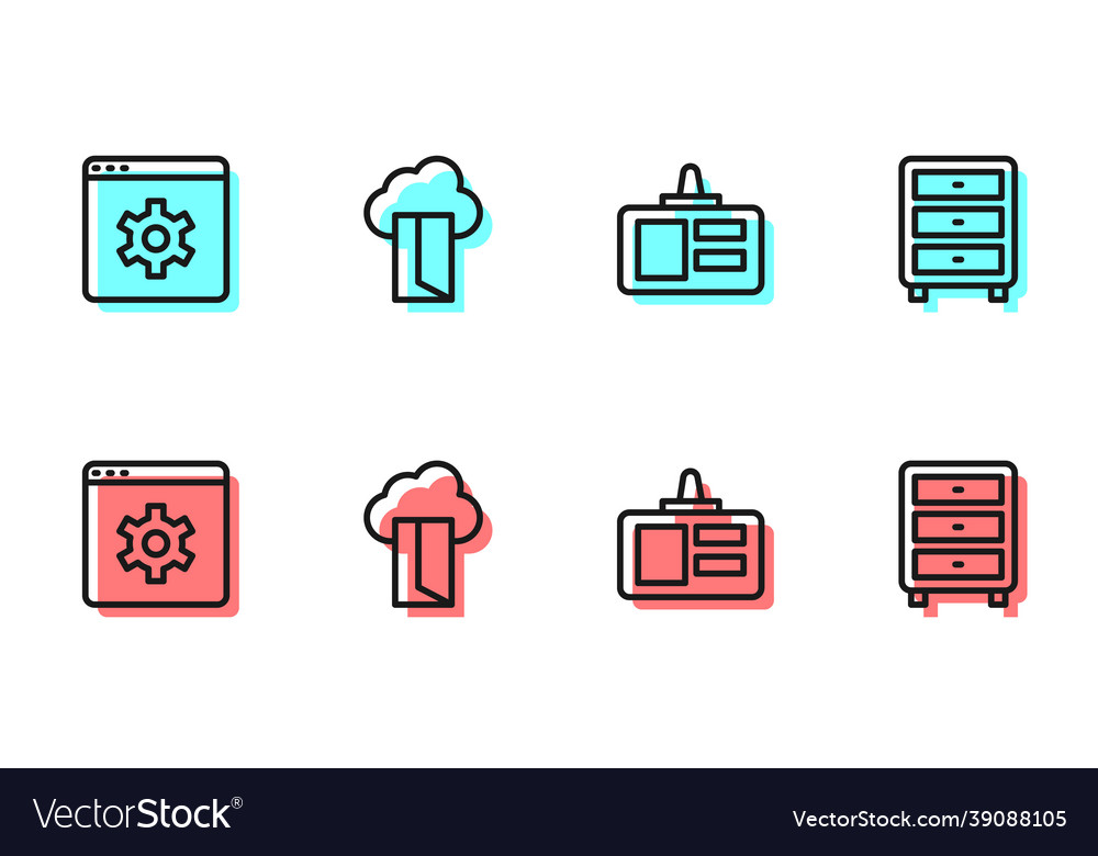 Set line identification badge browser setting Vector Image Set line identification badge browser setting Vector Image