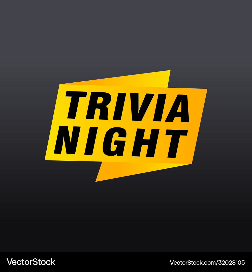 Trivia night labels banners ribbon design Vector Image