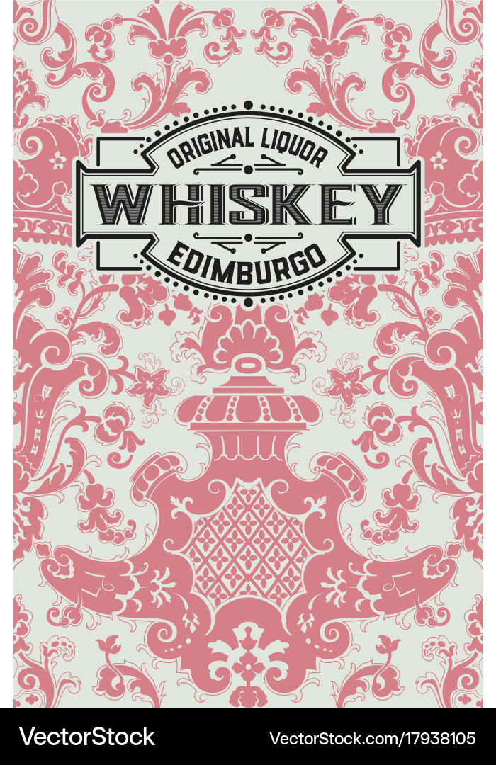 Vintage logo and baroque background Royalty Free Vector