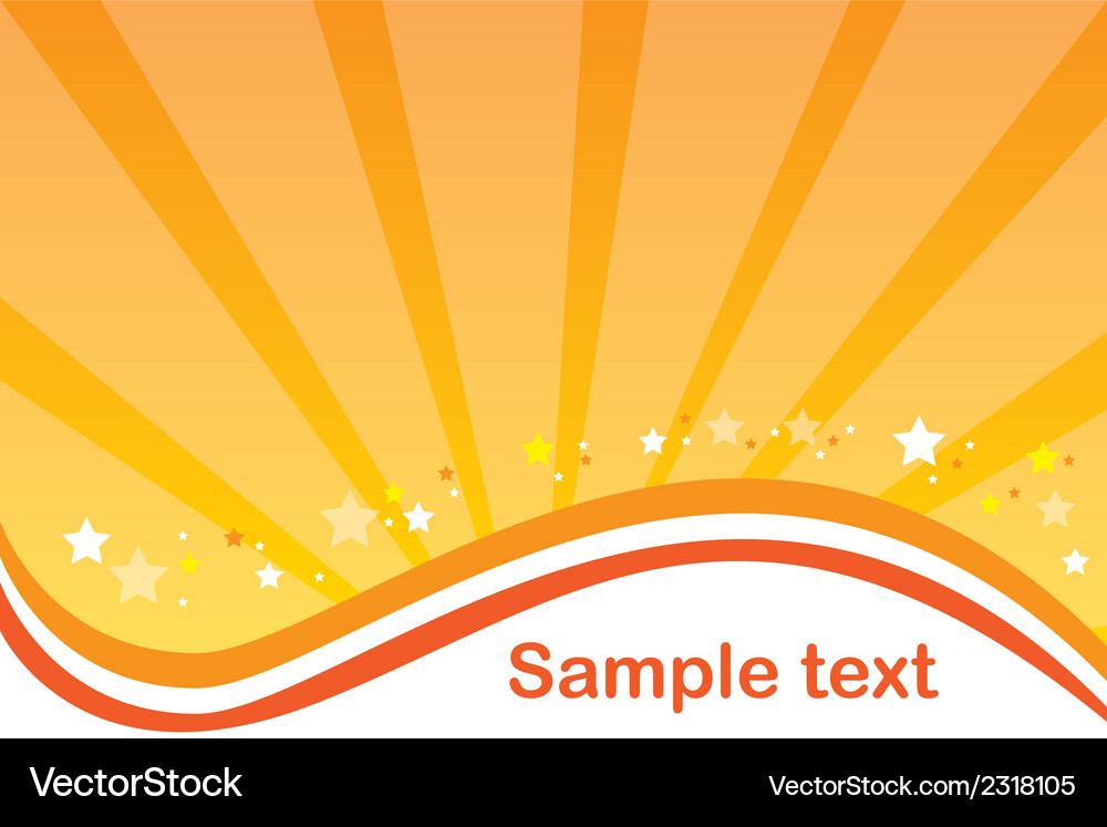 Yellow and orange background with stars Royalty Free Vector