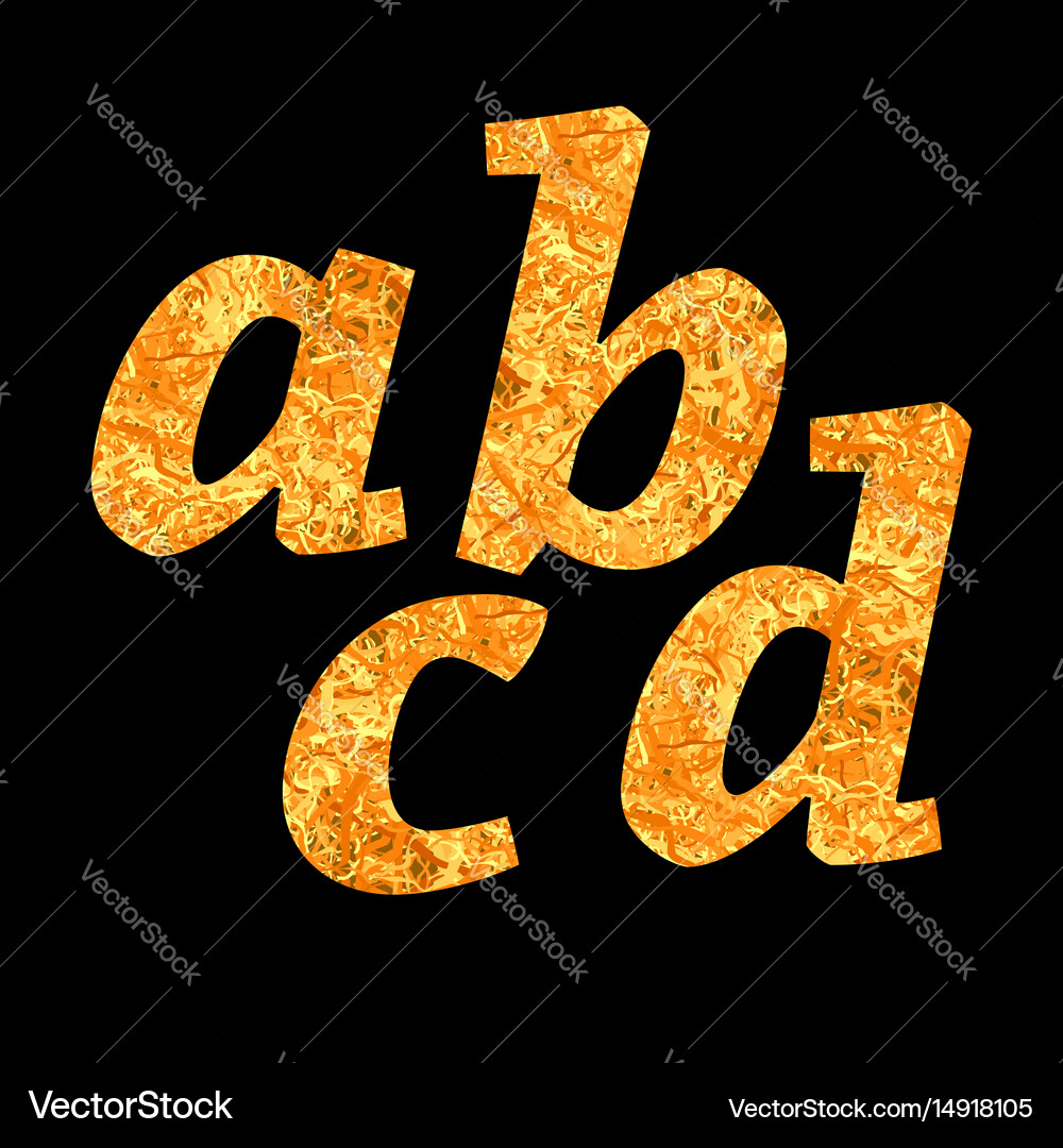 Yellow letters of alphabet Royalty Free Vector Image