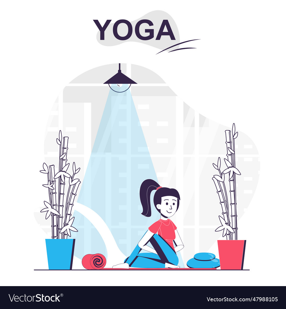 Yoga training isolated cartoon concept woman Vector Image