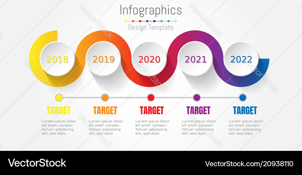 Abstract colorful business path timeline info Vector Image