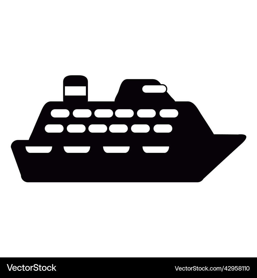 Big cruise ship cut out high quality Royalty Free Vector