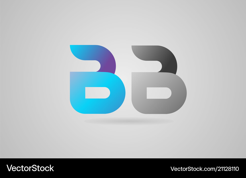 Grey blue alphabet letter bb b logo icon design Vector Image
