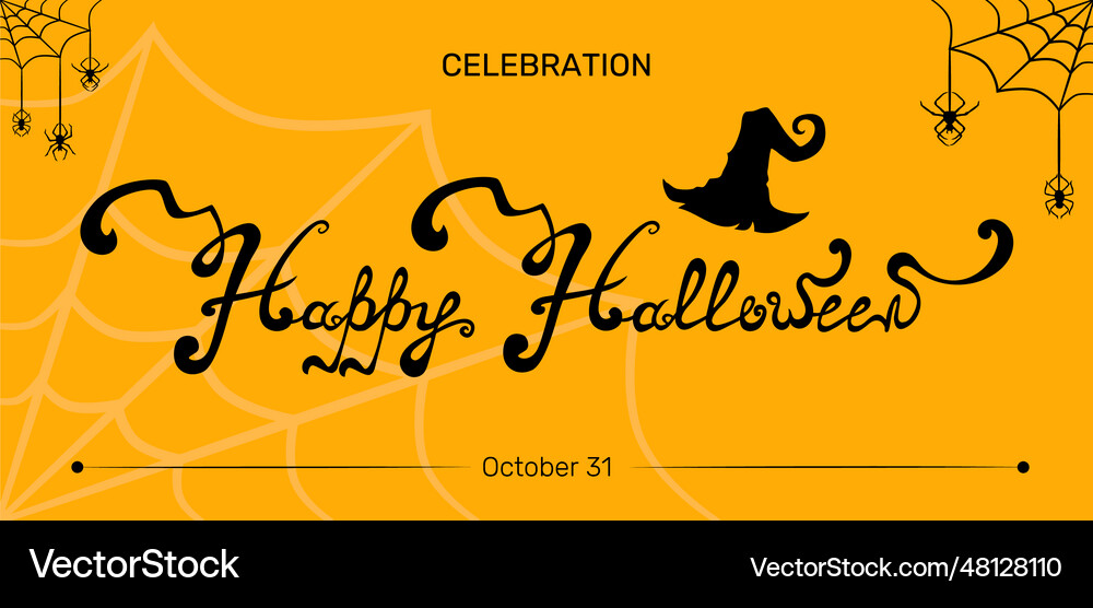 Happy halloween lettering hand written text Vector Image