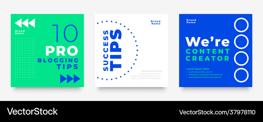 Modern social media post feed collection design Vector Image