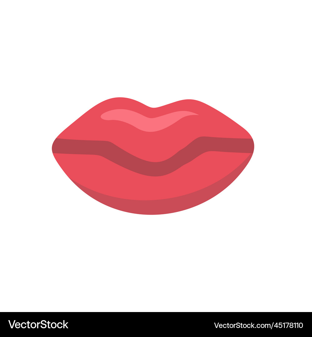 Mouth or lips icon in flat design style Royalty Free Vector