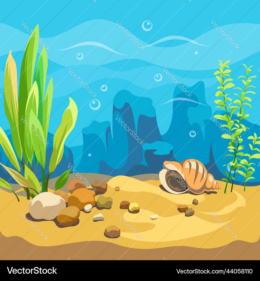 Ocean world exotic seascape Royalty Free Vector Image
