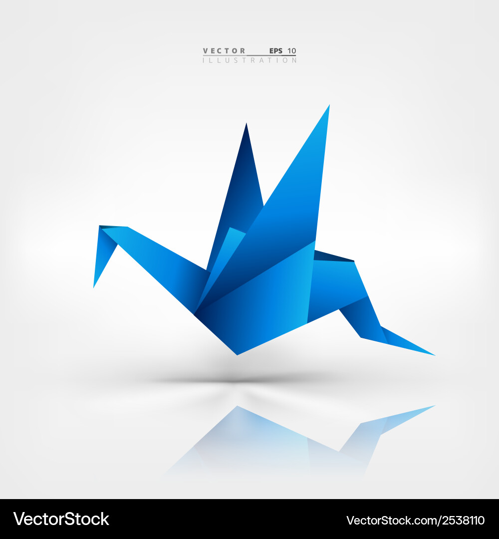 Origami paper bird on abstract background Vector Image